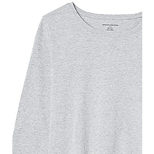 Amazon Essentials Women's Classic-Fit 100% Cotton Long-Sleeve Crewneck T-Shirt, Light Grey Heather, Large