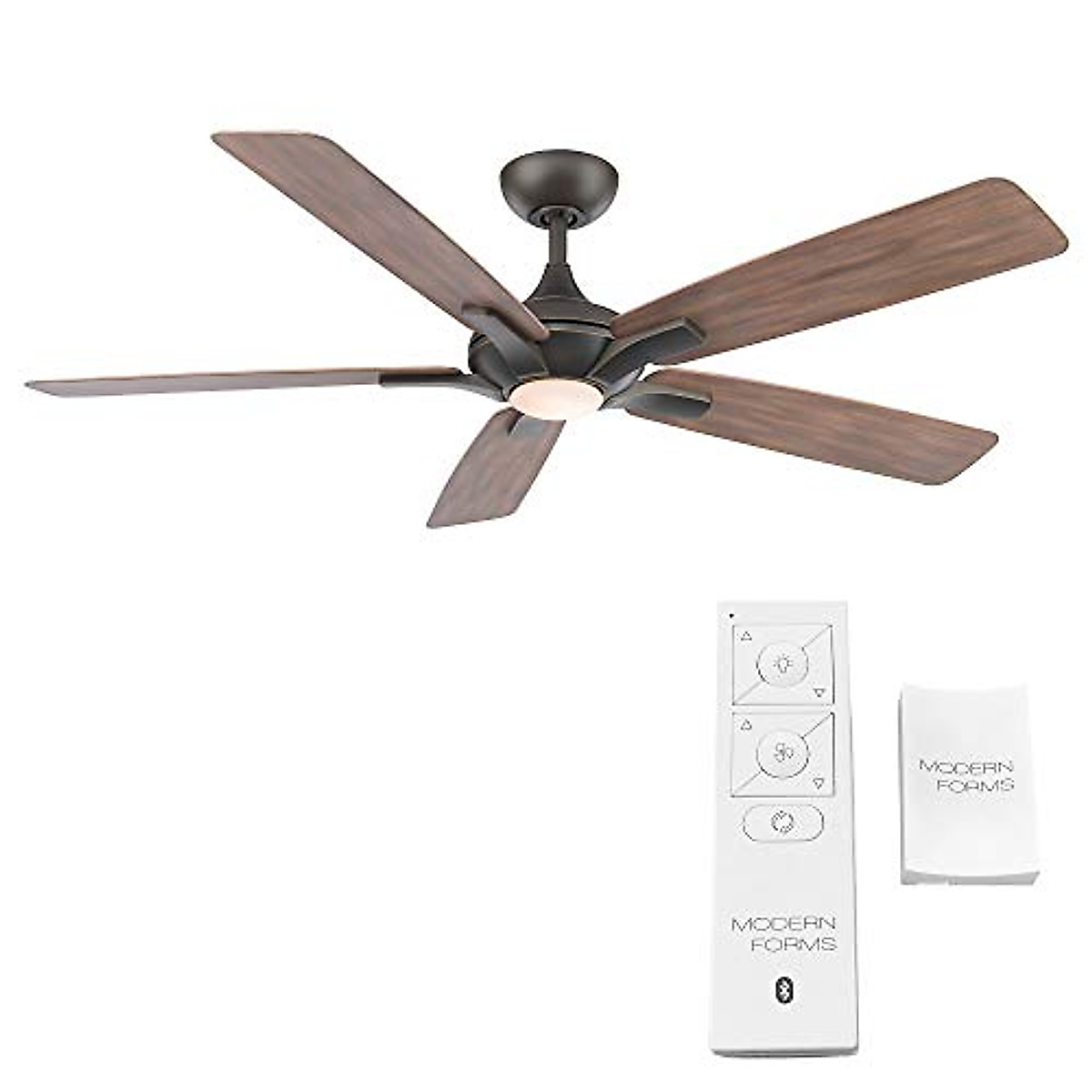 Mykonos Indoor and Outdoor 5-Blade Smart Ceiling Fan 60in Oil Rubbed Bronze Barn Wood with 3000K LED Light Kit and Remote Control