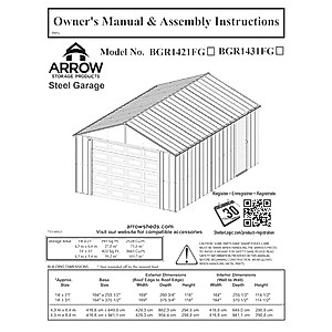 Arrow Shed 14' x 31' Murryhill Garage Galvanized Steel Extra Tall Walls Prefabricated Shed Storage Building, 14' x 31', Flute Gray