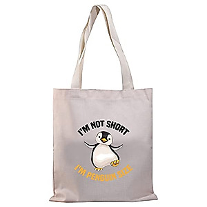 BDPWSS Funny Penguin Gift Penguin Lover Gift I'm Not Short I'm Penguin Sized Penguin Inspired Tote Bag (Penguin size TG)