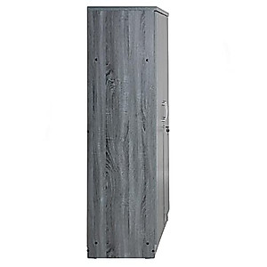 Better Home Products Harmony Wood Two Door Armoire Wardrobe Cabinet in Gray