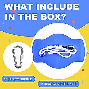 Swings Tree Swing for Kids Outdoor Saucer Swing Set with Curved arc of The Ride Swing,Swing Set-Backyard Swing Seat for Kids with Adjustable Rope (Blue)