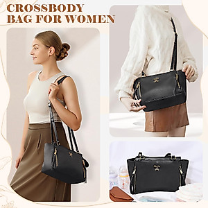 miss fong Small Diaper Bag Mini Diaper Bag, Crossbody Diaper Bags, Diaper Bag Purse, Diaper Clutch with 7 Diaper Bag Organizers,2 Insulated Pockets and Adjustable Shoulder Strap(Black)