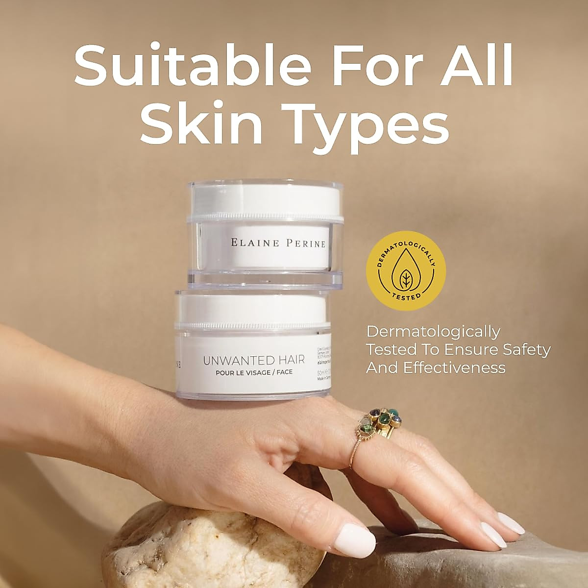 ELAINE PERINE Facial Hair Inhibitor Cream - Permanent Face Hair Solution for Women - Stop Hair Growth with Natural Ingredients - Made in Germany