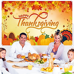 Thanksgiving Backdrop, Happy Thanksgiving Banner Thanksgiving Background, Thanksgiving Backdrops for Photography Party Decorations, 71 x 43 Inch