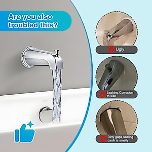 Metal Tub Spout Cover Ring, Bathroom Faucet Remodeling Wall Plate with Foam Gasket