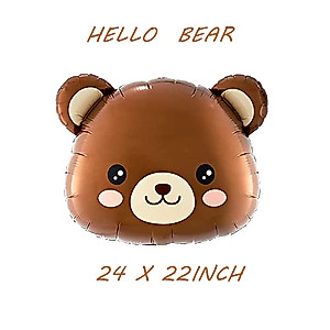24" Bear Balloons, Teddy Bear Balloons Baby Shower Decorations Foil Animal Balloons for We Can Bearly Waits Theme Birthday Party Decor Supplies