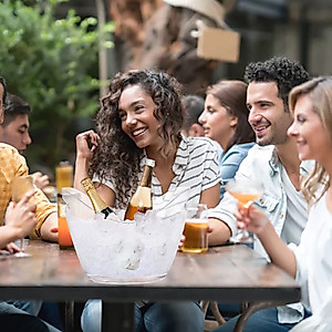 Yesland Ice Bucket Frosted Plastic 3.5 Liter Storage Tub - Perfect for Wine, Champagne or Beer Bottles