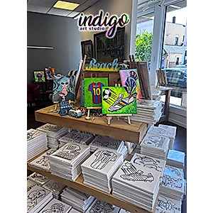 Indigo Art Studio Pre Drawn Canvas Paint Kit for Adults Couples | 2 PACK Bundle | King Queen Love Sneakers | DIY Birthday Gift & Sip and Paint With Twist Party Favor (8x10 Inches)