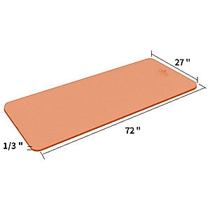 Hatha Yoga Thick TPE Yoga Mat 72"x 27"x1/3 inch Non Slip Eco Friendly Exercise Mat for Yoga Pilates & Floor Workouts (orange)