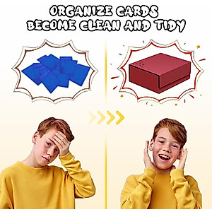 1800+ Trading Card Storage Box, Magnetic Closure Toploaders Storage Box Hold 600+ 35PT 3"x4" Standard Toploaders, PU Leather Card Deck Boxes Fit for MTG,Sport Cards,Game Cards,Business Cards