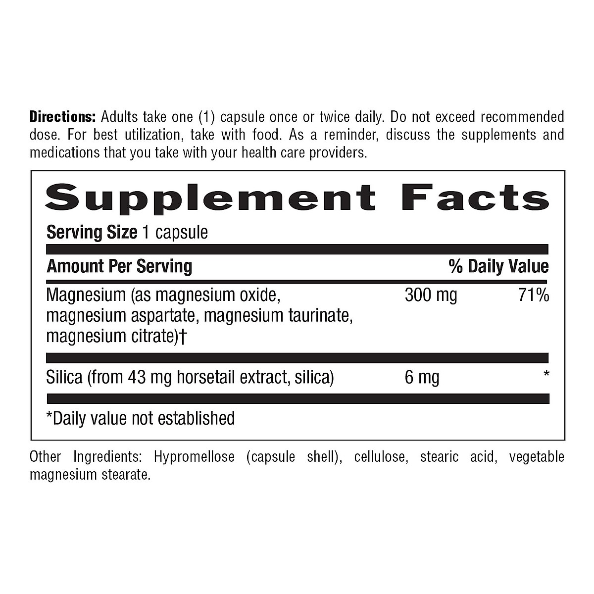 Target-Mins Magnesium with Silica 300mg, 60 Vegan Capsules, Certified Gluten Free, Certified Vegan