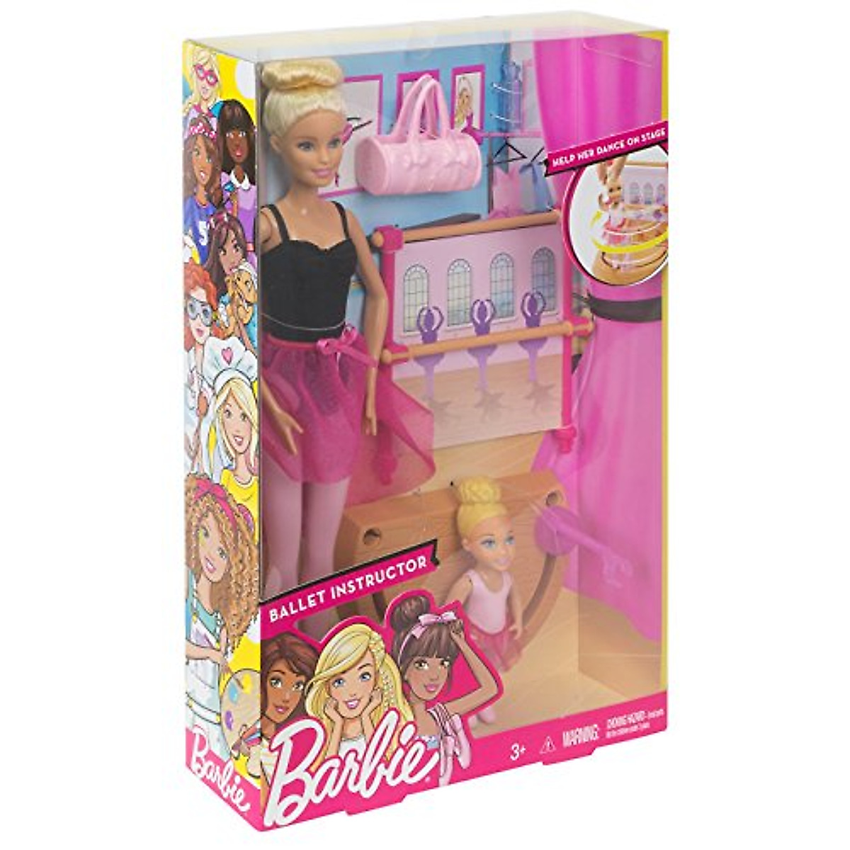 Barbie Doll Dance Coach Play Set with Working Stage!