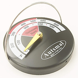 Thermometers Wood Stove Thermometers,Stove Meter Thermometers for Wood Burning Stoves Top,Flues,Stovepipe Thermometer Measures Temperatures on StoveTop,Avoid Stove Fan Damaged by Overheat