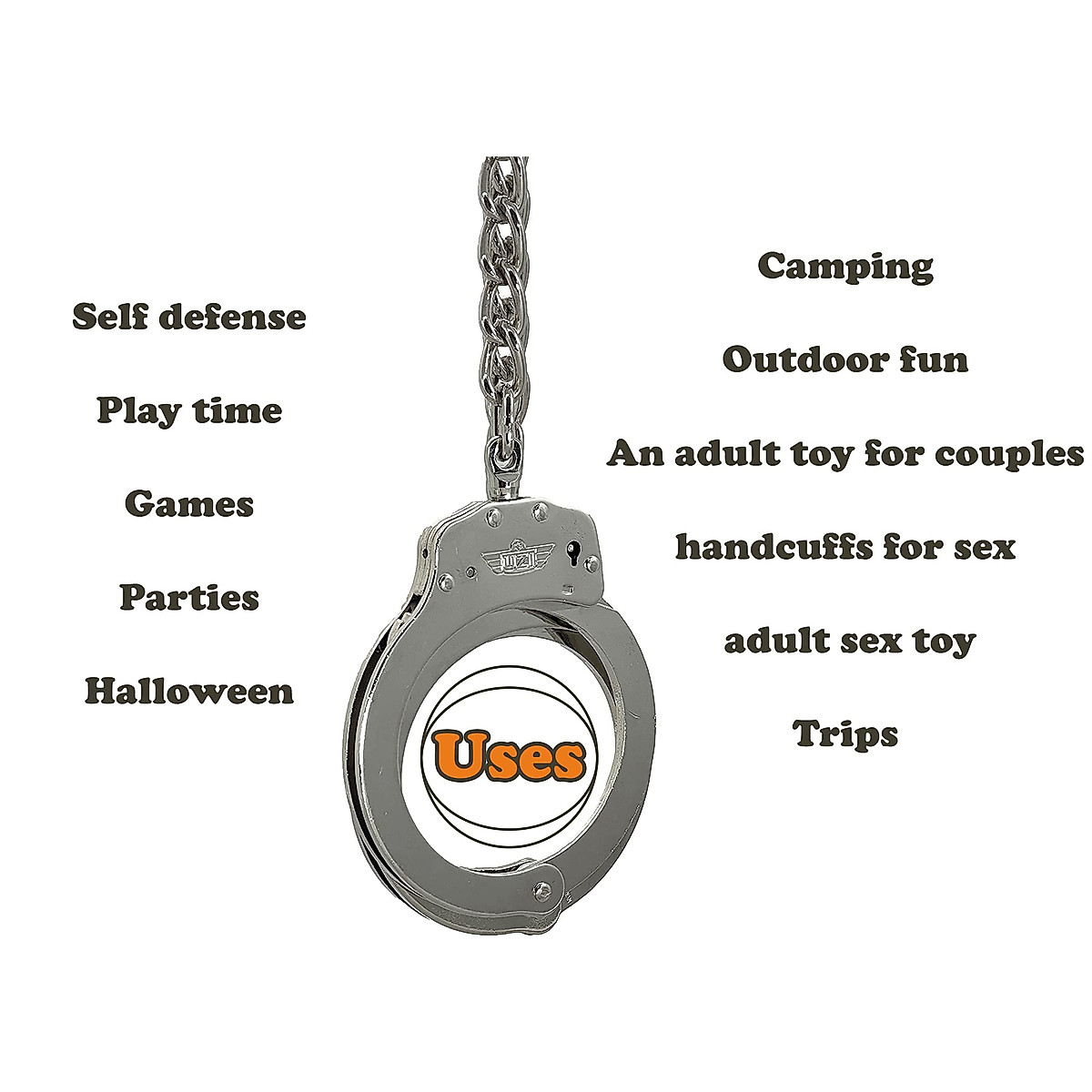 Campco UZI-HC-LEG 16-Inch Twist Chain Double Lock Leg Irons, Silver