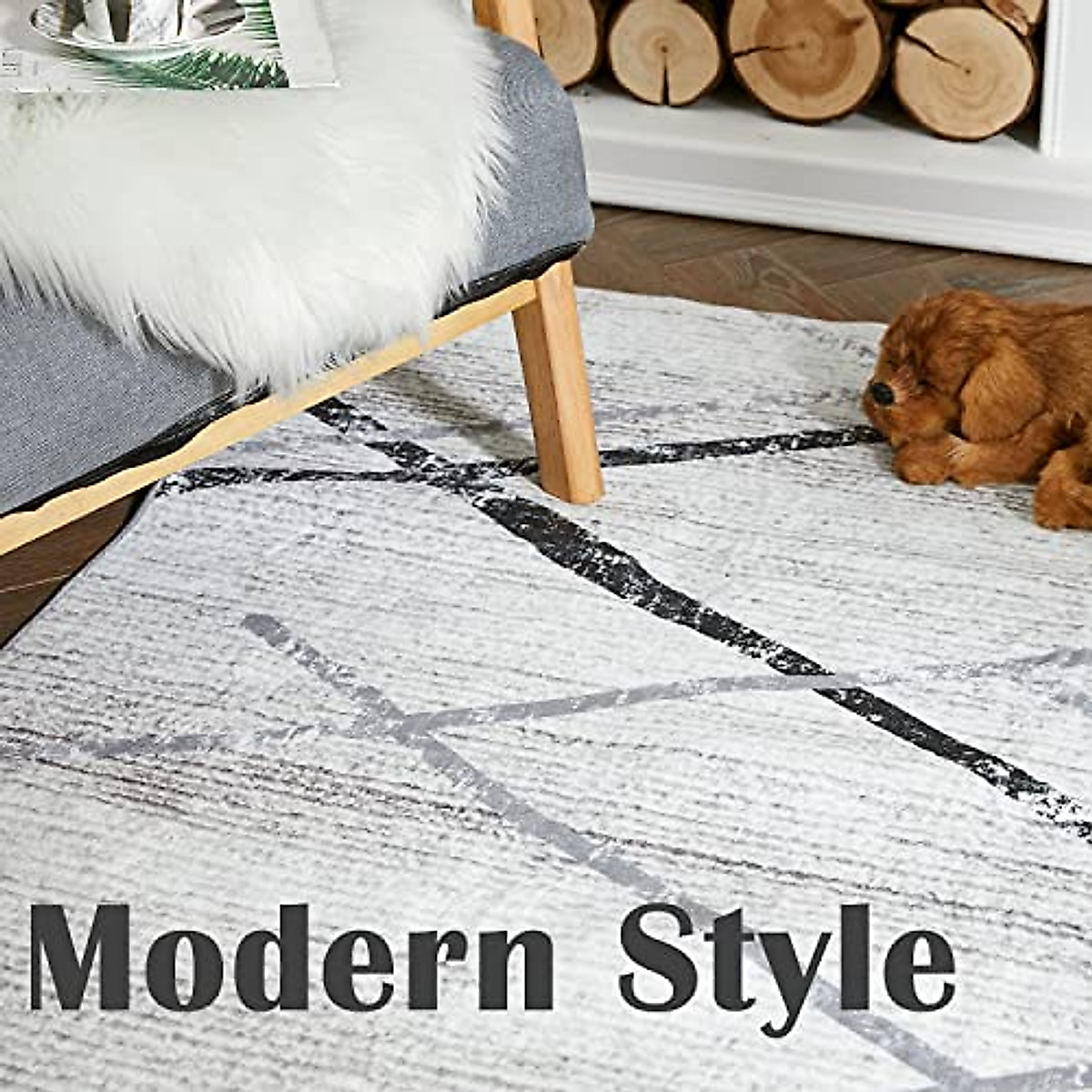 jinchan Runner Rug 2x5 Area Rug Hallway Moroccan Rug Grey Foldable Thin Rug Modern Geometric Accent Rug Soft Rug Indoor Non Slip Gray Carpet Kitchen Living Room Bedroom Dining Room Office