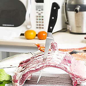 MEUFTY'S 7 Inch Flexible blade with Corrosion Resistant Coating POM Smooth Grip-Solid Handle Thin Fillet Fishing Knife Precision Forged High-Carbon Stainless German Super Steel Certified Knife