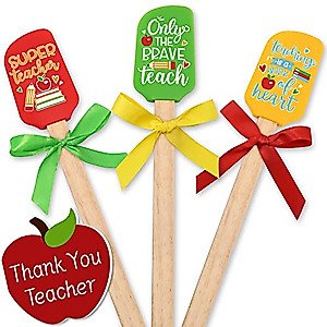 Teacher Appreciation Gift Silicone Spatulas with Apple Thank You Teacher Card Kitchen Cooking Supplies Set of 3 Thanksgiving Christmas End of Year Gifts Teacher Retirement Gifts Teacher Gifts Ideas
