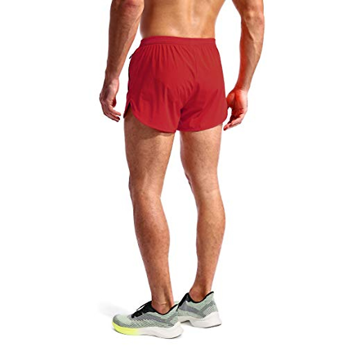 Pudolla Men’s Running Shorts 3 Inch Quick Dry Gym Athletic Workout Shorts for Men with Zipper Pockets(Dark Red X-Large)