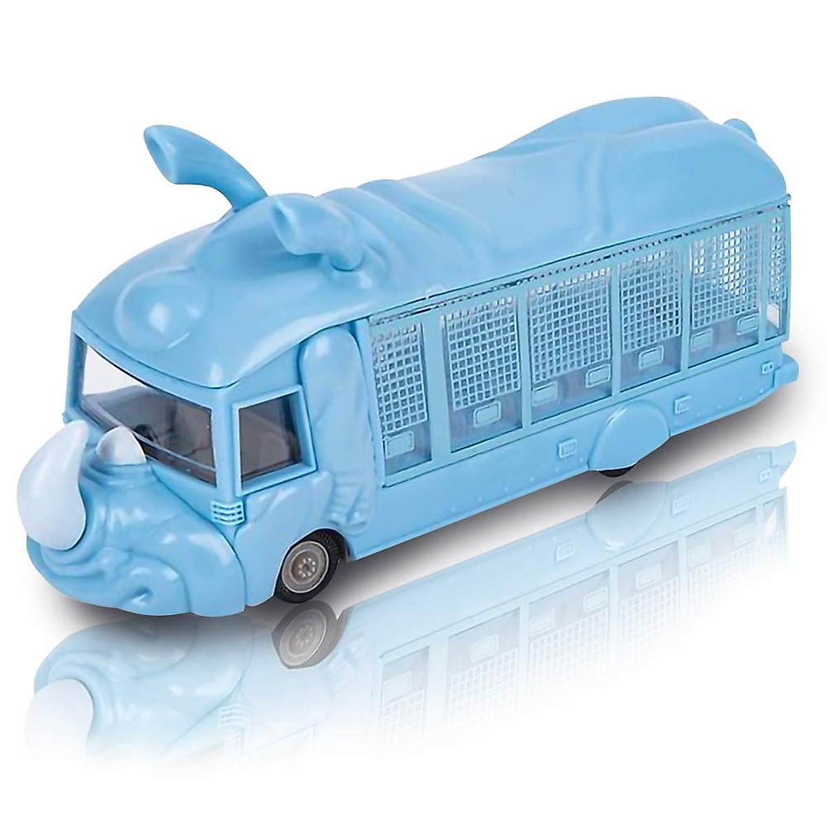 ArtCreativity Pull Back Rhino Safari Animal Bus for Kids, 7 Inch Rhino Design Bus with Pullback Mechanism, Durable Plastic Material, Safari Party Decorations, Best Birthday Gift for Boys & Girls
