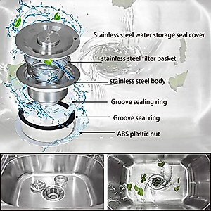 Commercial 304 Stainless Steel Sink Free Standing Single Bowl Commercial Restaurant Kitchen Sink with Left Drainboard Storage Shelve Faucet 1 Compartment Restaurant Kitchen Sink fo