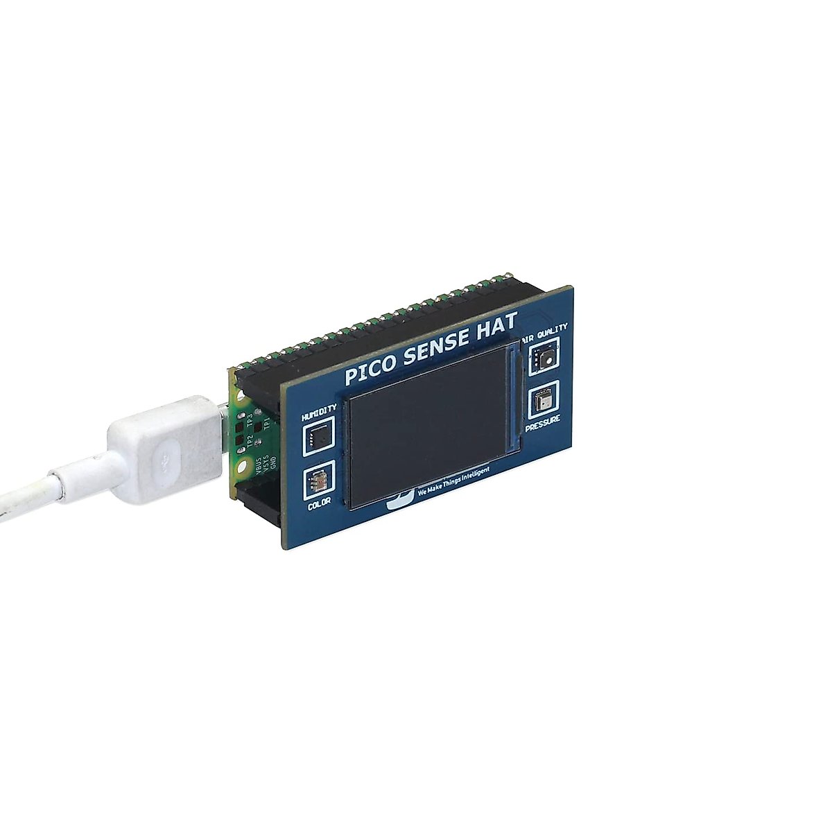 Raspberry Pi Pico with Pico Sense HAT Multi Sensor Humidity, Air Quality, Color, Pressure Sensor Sense HAT for Pico with Inbuilt 1.14” LCD Display