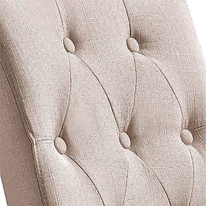 Zaboro Dining Chair Set of 2, Aristocratic Style, Noble and Elegant Solid Wood Tufted Dining Chair Dining Room Chair,Beige