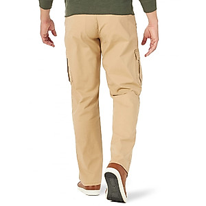 Wrangler Authentics Men's Relaxed Fit Stretch Cargo Pant, Travertine Ripstop, 36W x 29L