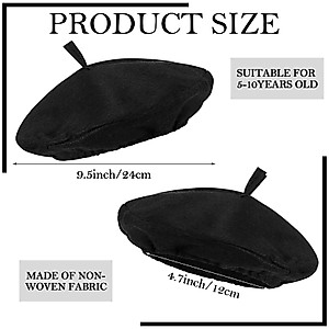 Mepase 20 Pieces Berets for Children French Paris Themed Party Decor Beret Painters Hat Kids Pumpkin Beret (Black)