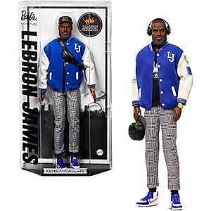 Barbie Signature Lebron James Kenbassadors Doll Collectible with Varsity Bomber Jacket Outfit & Accessories Including Headphones, Sunglasses, & More
