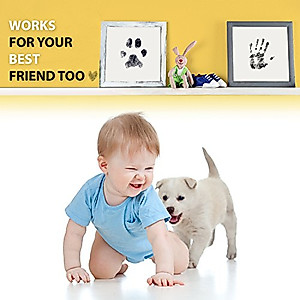 Clean Touch Ink Pad for Baby Handprints and Footprints – Inkless Infant Hand & Foot Stamp – Safe for Babies, Doesn’t Touch Skin – Perfect Family Memory or Gift – Black Print Kit by Tiny Gifts