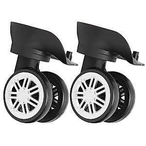 Zerone Double Row Large Wheel,1Pair Outdoor Double Row Large Wheel Drawbar Box Code Case Suitcase Accessory