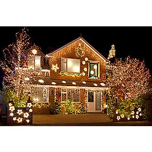 OZS Connectable Outdoor String Lights Waterproof, 2Pack 164ft 400 LED Christmas Tree Lights, 8 Modes Green Wire String Lights for Holiday Party Christmas Decorations, Warm White