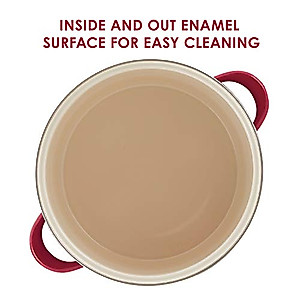 Rachael Ray Create Delicious Stock Pot/Stockpot with Lid - 12 Quart, Red
