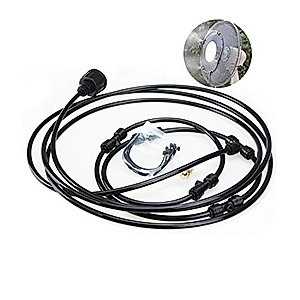 Hylaea Fan Misting Cooling System, Outdoor 1/4'' Fan Mist Kit for a Cool Patio 10FT (3M) Misting Line + 4 Brass Misting Nozzles + a Faucet Adapter for Any Outdoor Fan