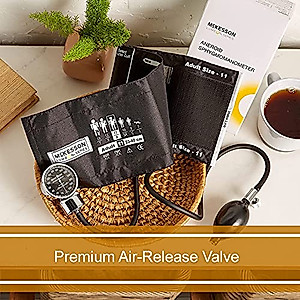 McKesson LUMEON Professional Aneroid Sphygmomanometer, Blood Pressure with Cuff, Pocket Size, Black, Adult Medium, 1 Count