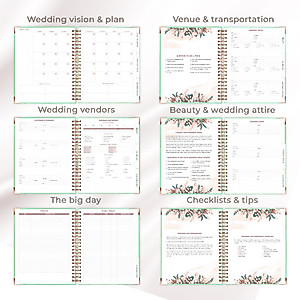 Clever Fox Wedding Planner – Wedding Book & Organizer for the Bride – Wedding Planning Binder with Pockets, Tips & Checklists – Wedding Notebook – Engagements Gift – 25.5x28cm (Mint Green)