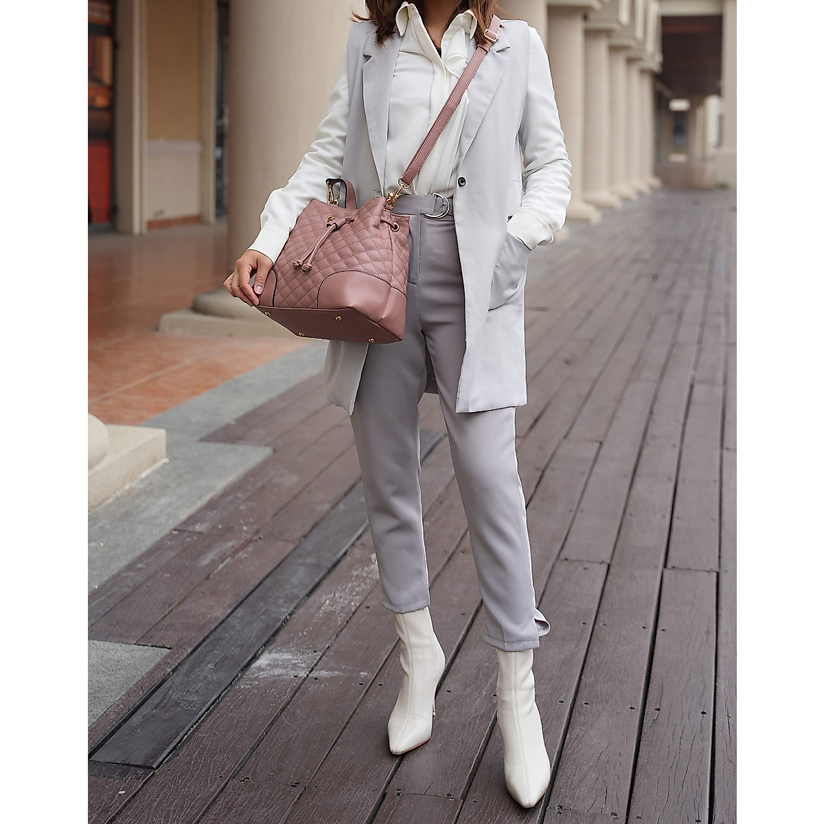 MKF Collection Crossbody Bucket Shoulder Bag for Women Handbag & Wristlet Wallet Purse Set