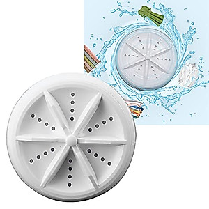 Washing Machine Small Portable Ultrasonic Clothes Washer Household Laundry for Travel Business Underwear Clean Tool US Plug 100240V(White)