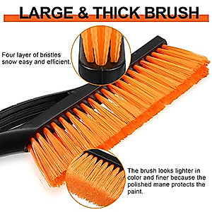 Chumia 4 Pack 27" Snow Brush and Ice Scrapers for Car Windshield with Ice Scraper Glove Detachable Window Snow Scraper Snow Removal Tool with Foam Grip Winter Car Accessories for Cars Trucks SUVs