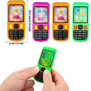 Rcanedny 16 Pieces Cellphone Water Ring Game Colorful Handheld Water Games Water Ring Toss Handheld Game Ring Toss Puzzle Machine Toy Gift for Kids Children Early Education