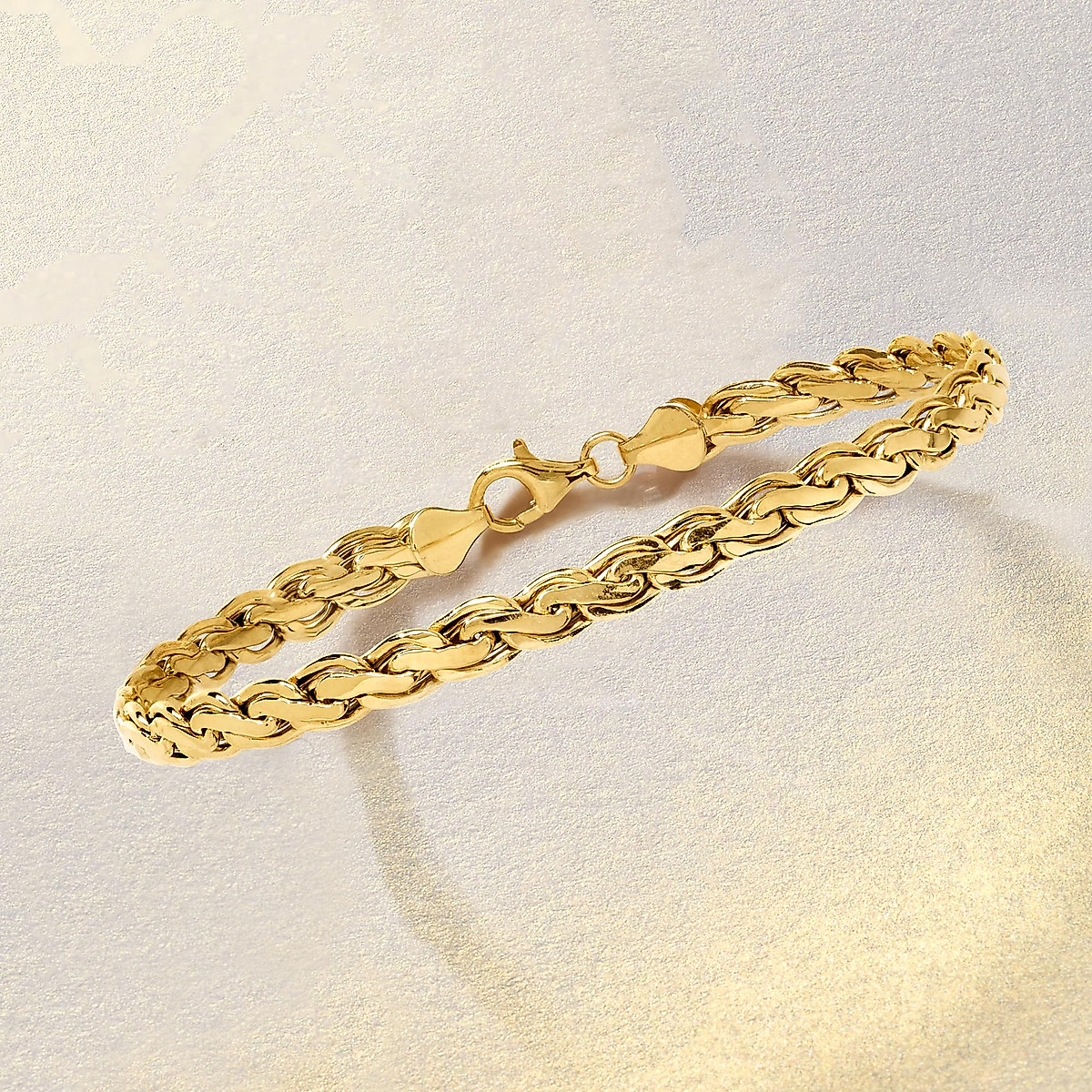 Ross-Simons 14kt Yellow Gold Flat Rope-Chain Bracelet. 7 inches