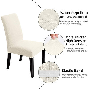 Chair Covers for Dining Room - Stretch Chair Slipcovers for Decorative Seat Protector Armless Removable Washable Elastic Dinner Universal Spandex Solid Chair Slip Covers Set…