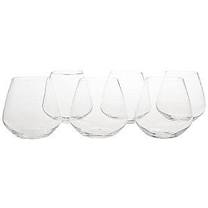 Luigi Bormioli Atelier Stemless Pinot Noir Wine Glass, 20-Ounce, Set of 6