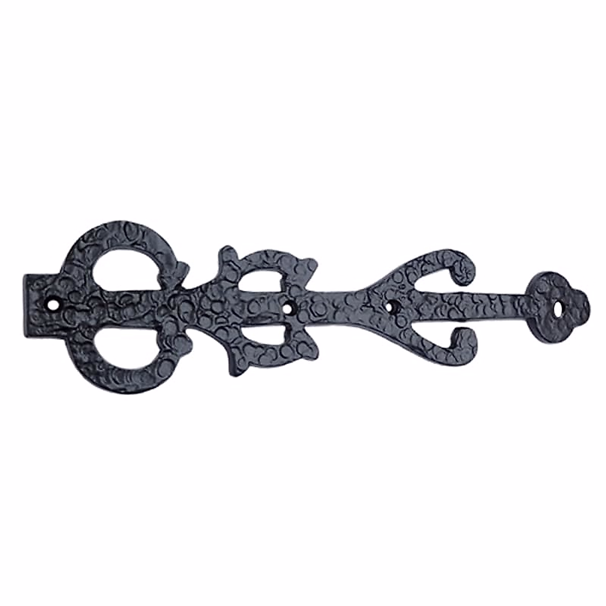 Adonai Hardware 12 Inch Izehar Heavy Duty Antique Aluminium Strap False/Faux/Dummy Hinge Fronts (4 Pack, Black Powder Coated) for Vintage Barn Doors, Gates, Furniture, Garage, Shutters and Fences