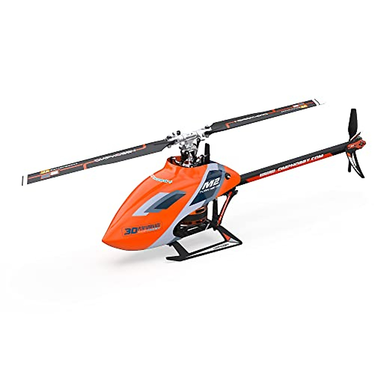 OMPHOBBY M2 EVO RC Helicopter for Adults Dual Brushless Motors Direct-Drive 6 Channel Outdoor, Superior 3D Remote Control Plane Gifts Newly Upgraded Mini Heli BNF(No Controller-Orange)