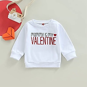 Baby Girl Boy Long Sleeve Sweatshirt Crewneck Oversize Pull On Top Fall Winter Spring Cute Baby Clothes (White,6-12 Months)
