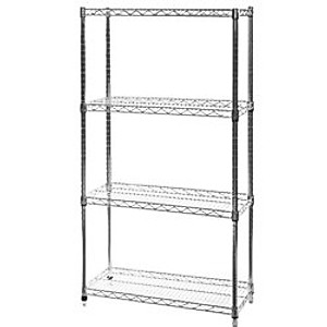 Shelving Inc. 14" d x 42" w x 54" h Chrome Wire Shelving with 4 Tier Shelves, Weight Capacity 800lbs Per Shelf