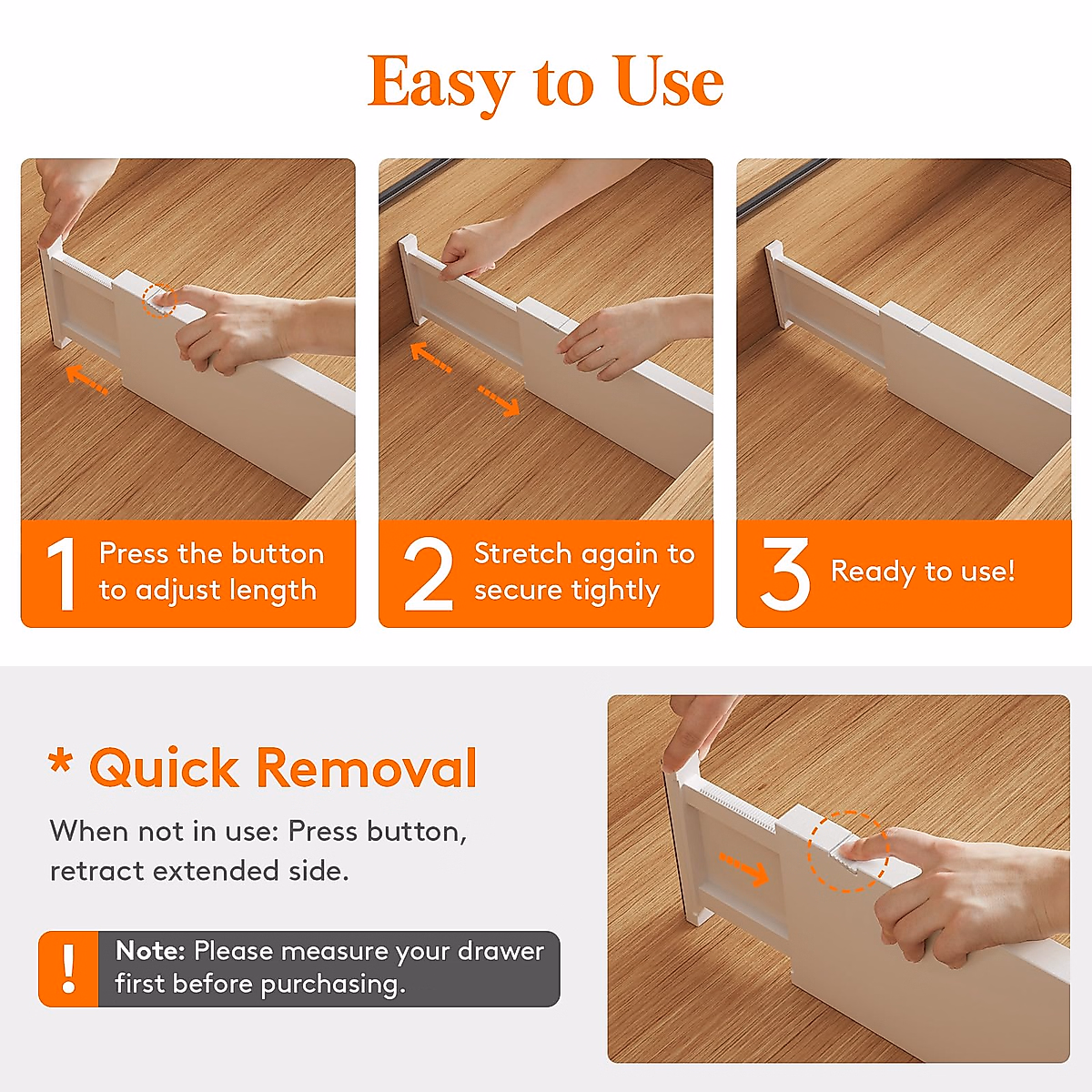 Lifewit 5 Pack Drawer Dividers 5" High, 13.5-22" Adjustable Clothes Organizers, Expandable Dresser Separators in Bedroom/Bathroom/Kitchen/Office