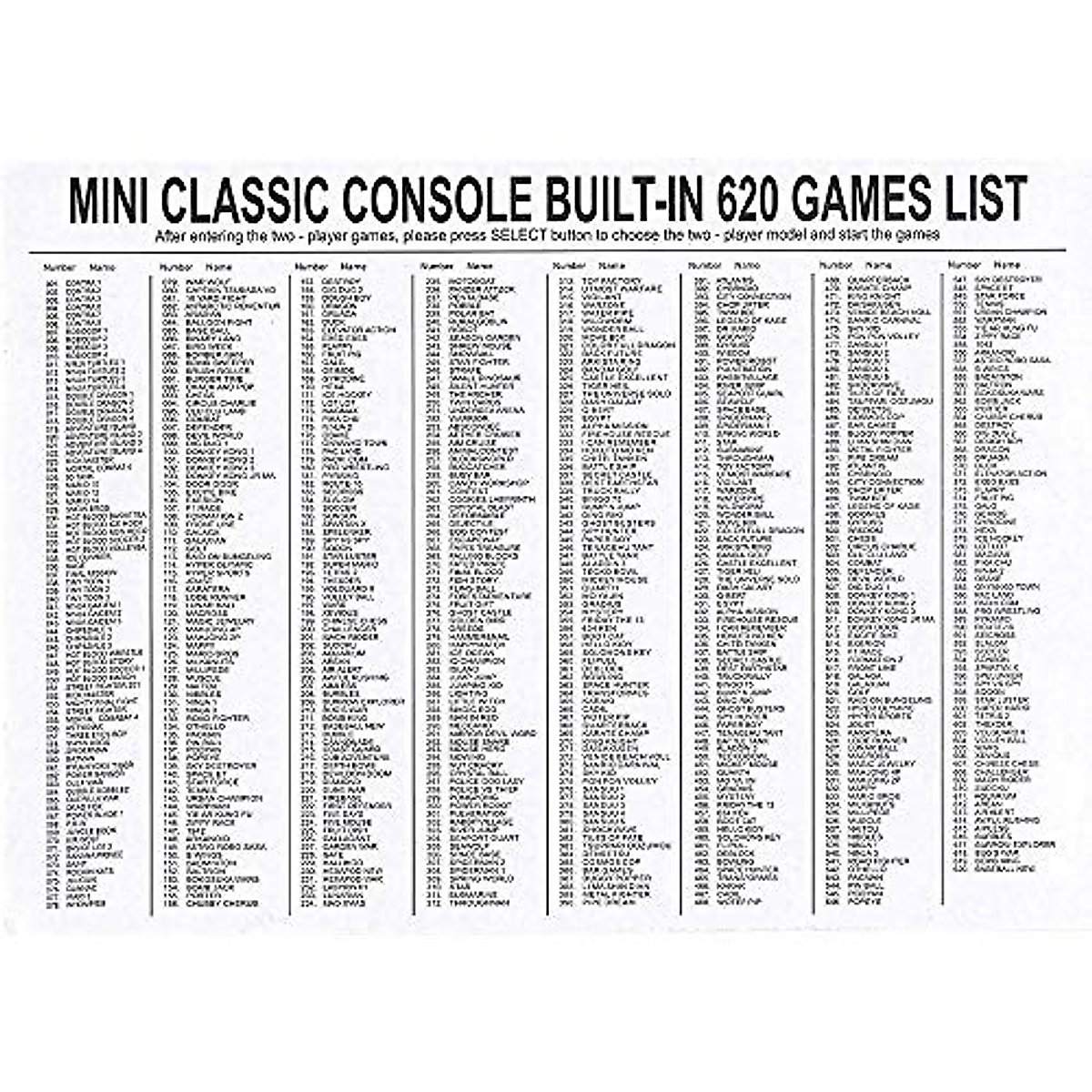 Classic Retro Console, AV Output Mini NES Old Video Game Console Built-in 620 Games with 2 Classic Controllers for Adults and Children